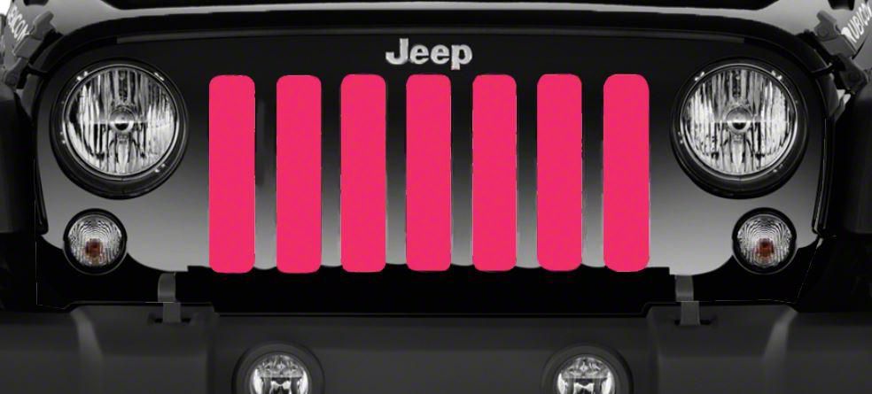 Jeep Wrangler Grille Insert; Solid Bright Pink (76-86 Jeep CJ5 & CJ7 ...