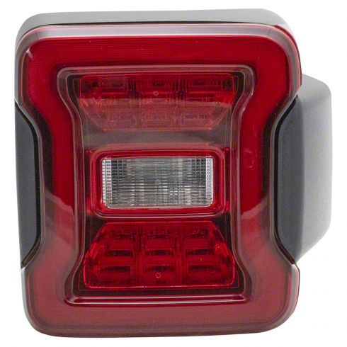 Jeep Wrangler LED Tail Light; Black Housing; Red Lens; Driver Side (18 ...