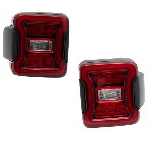 Jeep Wrangler LED Tail Lights; Black Housing; Red Lens (18-24 Jeep ...