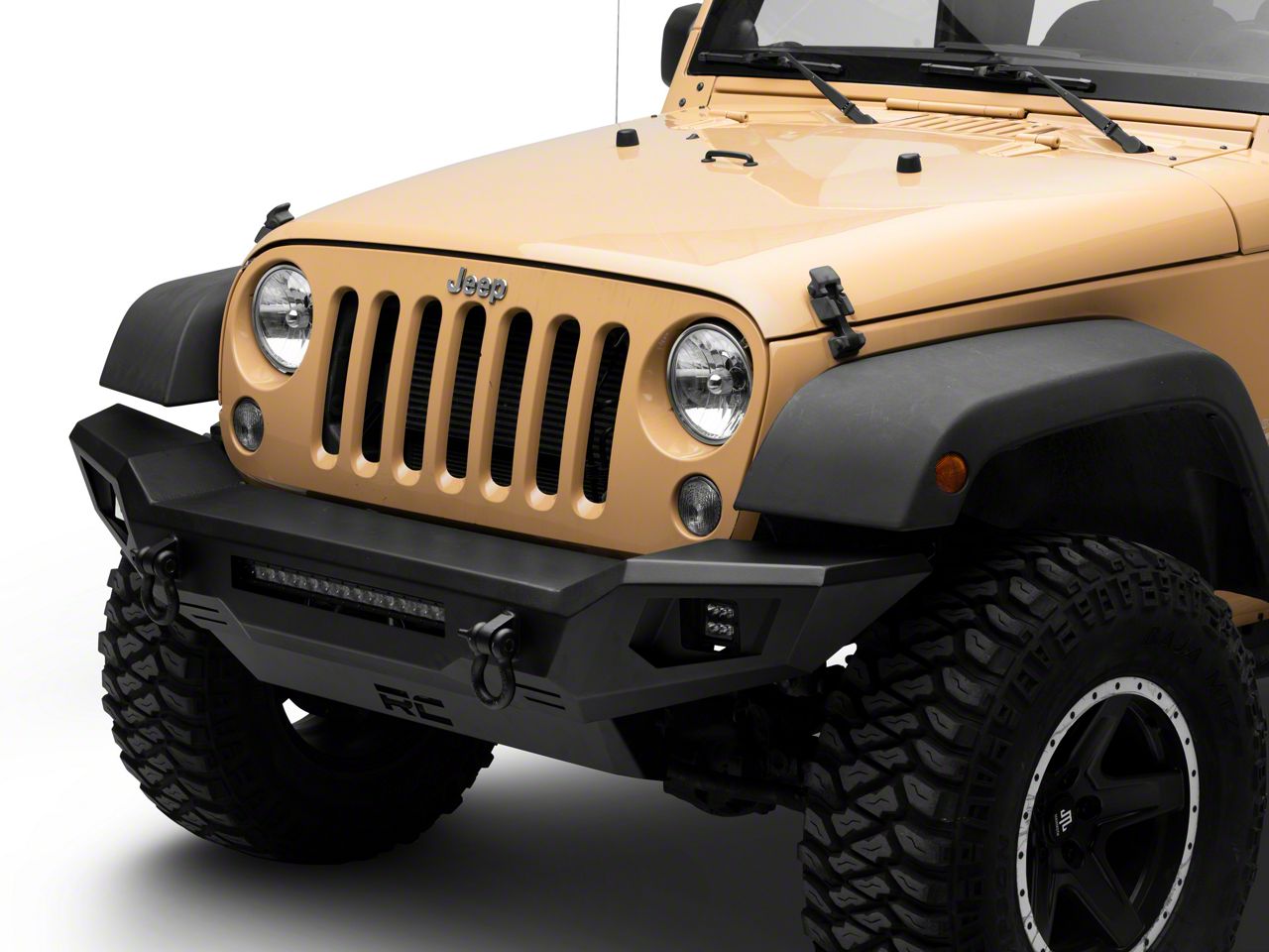 Rough Country Jeep Wrangler Full-Width Front Bumper; Satin Black 10635 ...