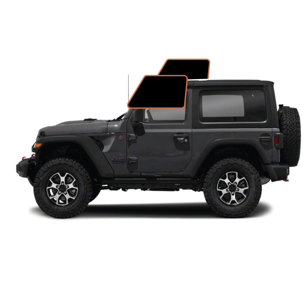 MotoShield Pro Jeep Wrangler Front Driver/Passenger Window Tint; 35% ...