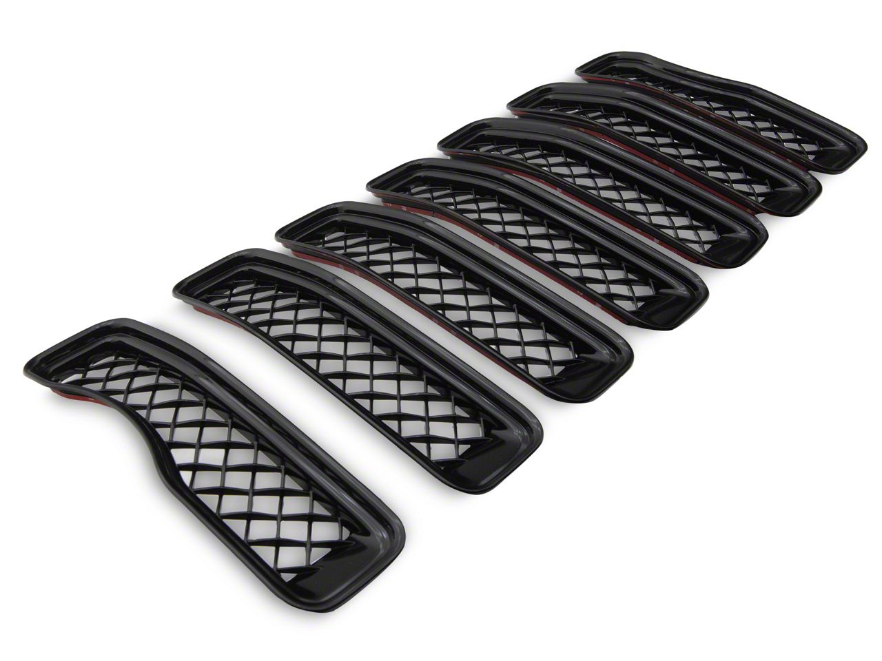Jeep Wrangler Grille Overlay; Gloss Black (18-24 Jeep Wrangler JL ...