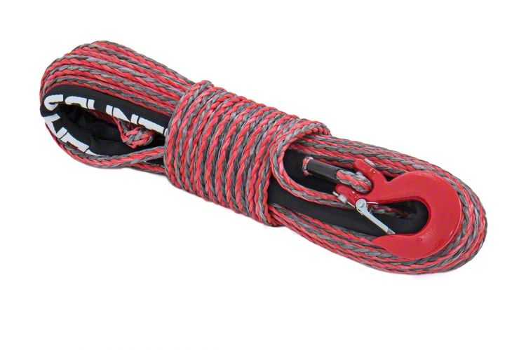 Rough Country Jeep Wrangler Synthetic Winch Rope; Red/Gray RS116 - Free ...