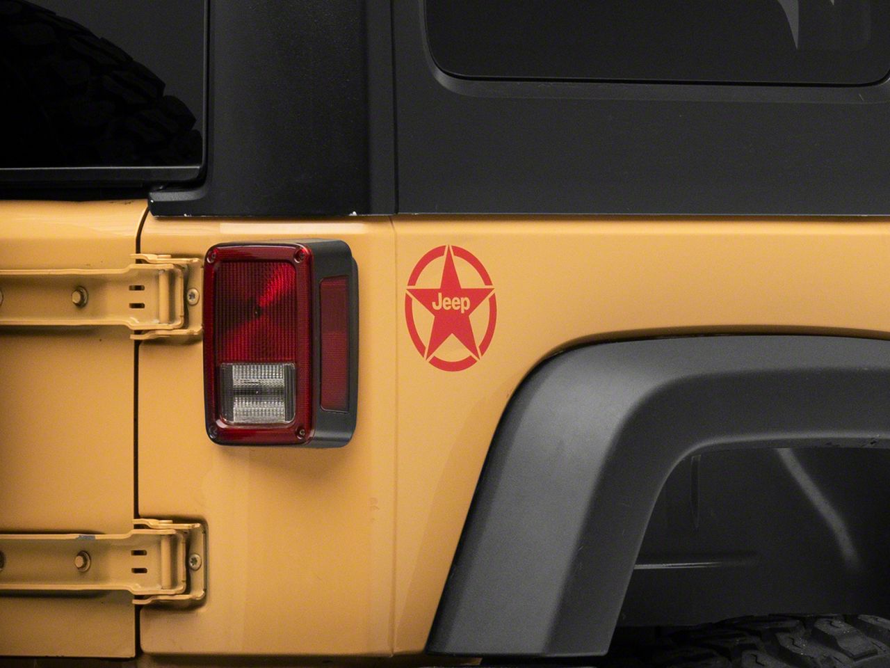 Jeep Licensed by RedRock Jeep Wrangler Jeep Star Accent Decal; Red ...