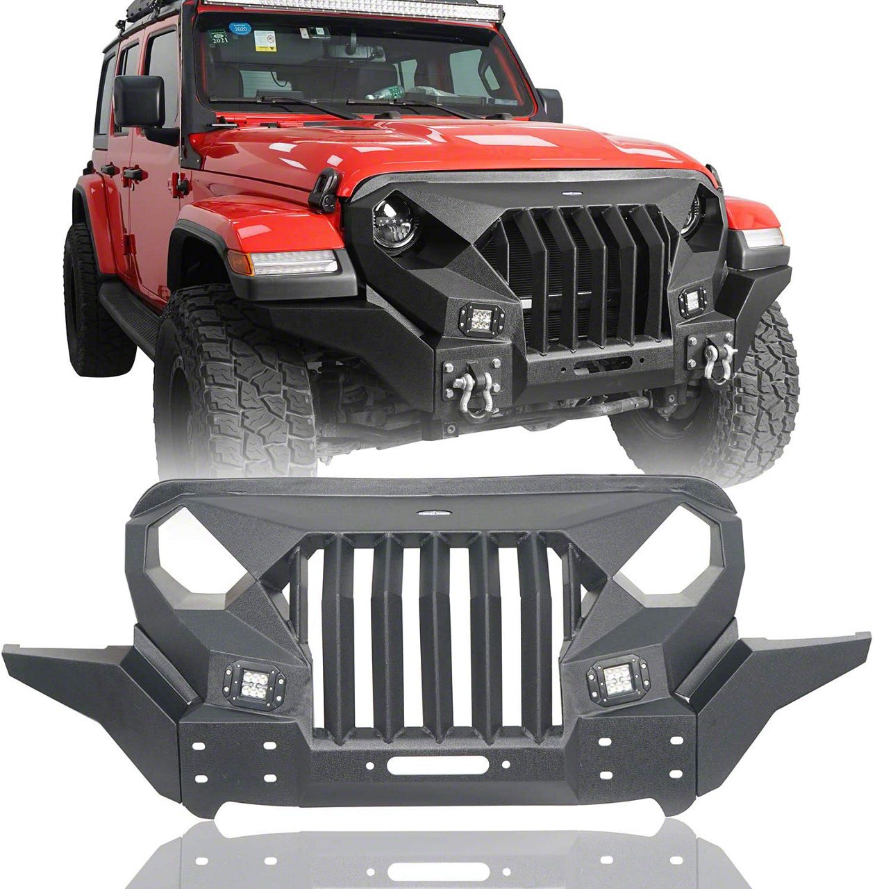 Jeep Wrangler Mad Max Front Bumper (18-24 Jeep Wrangler JL) - Free Shipping