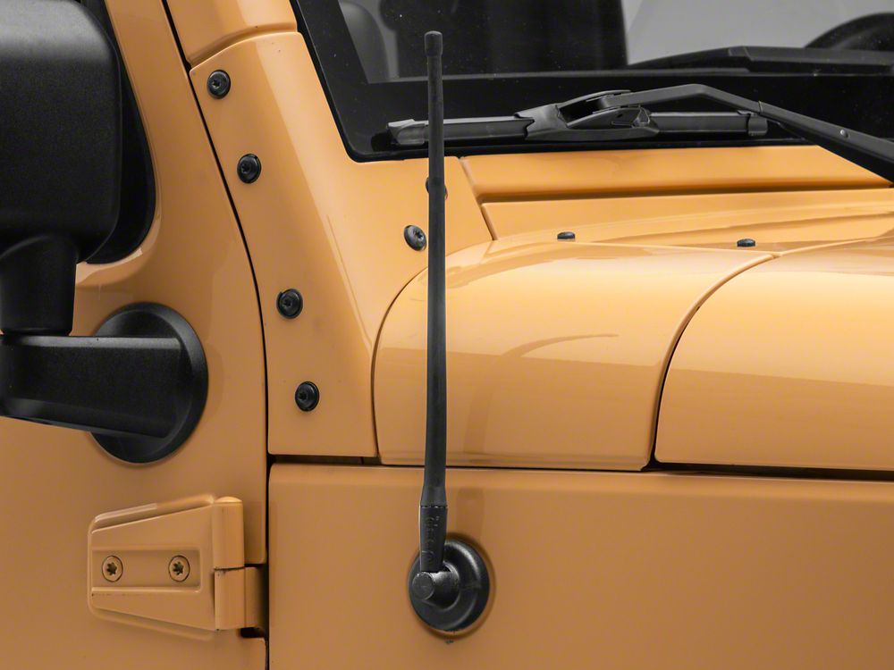 Jeep Licensed by RedRock 13 Inch Trail Antenna with Molded Jeep Logo 07 23 Jeep Wrangler JK JL