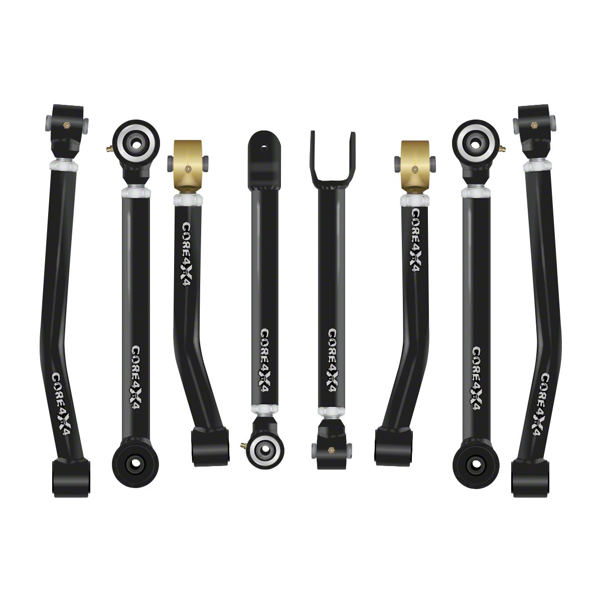 Core 4x4 Jeep Wrangler Adjustable Upper and Lower Control Arms; Tier 2 ...