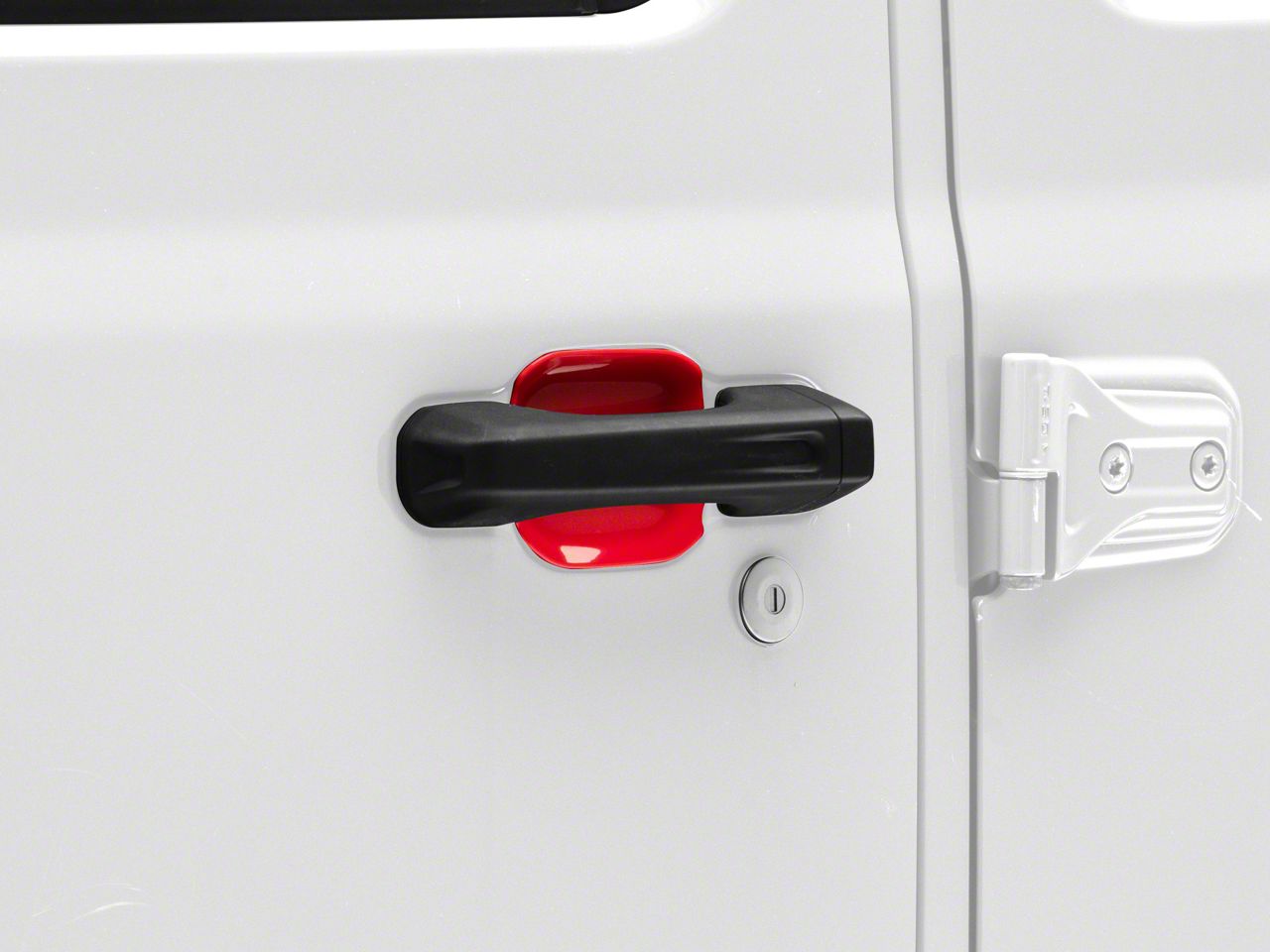 RedRock Jeep Wrangler Exterior Door Handle Recess Trim; Red J167197 (18 ...