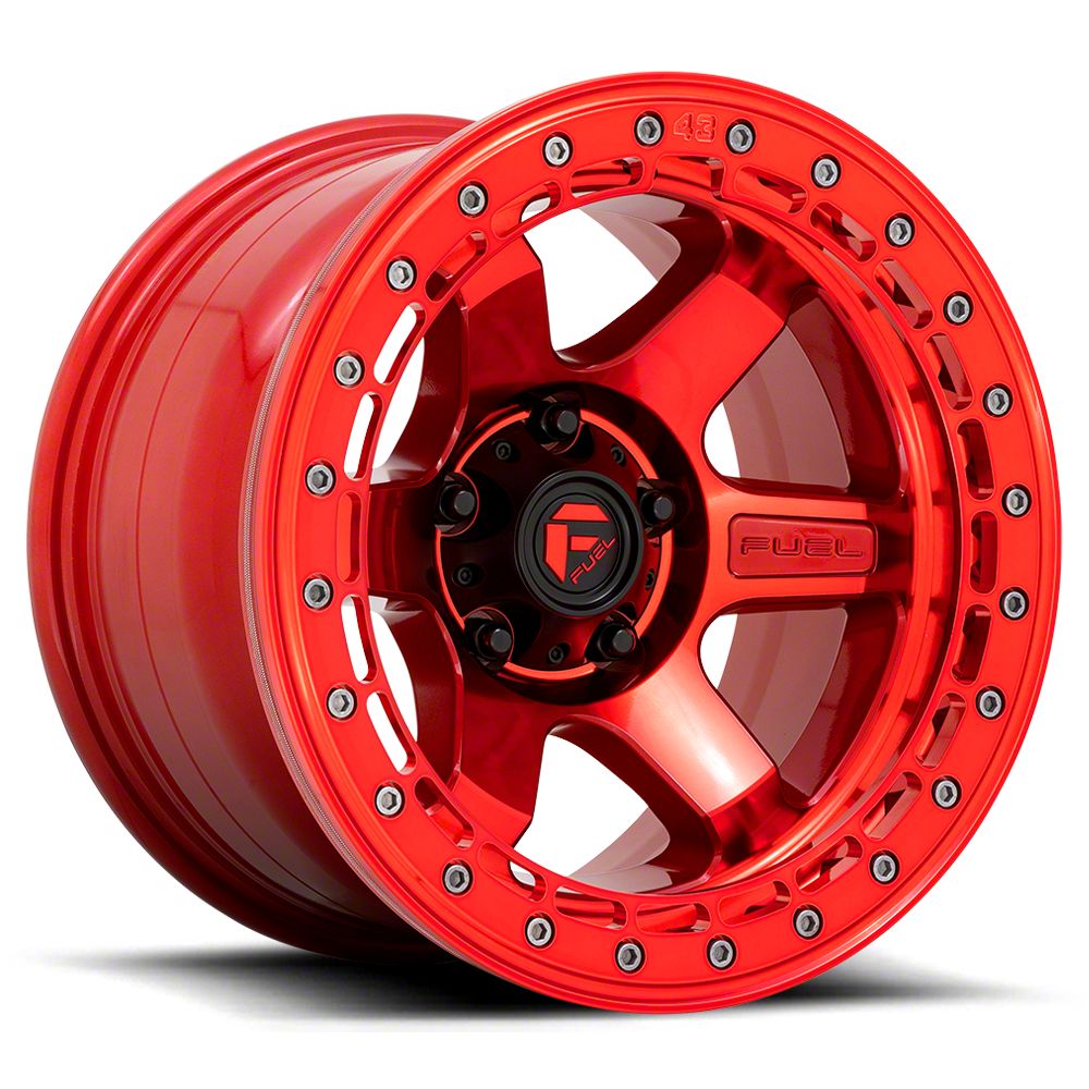 Fuel Wheels Jeep Gladiator Block Beadlock Candy Red Wheel; 17x9 ...