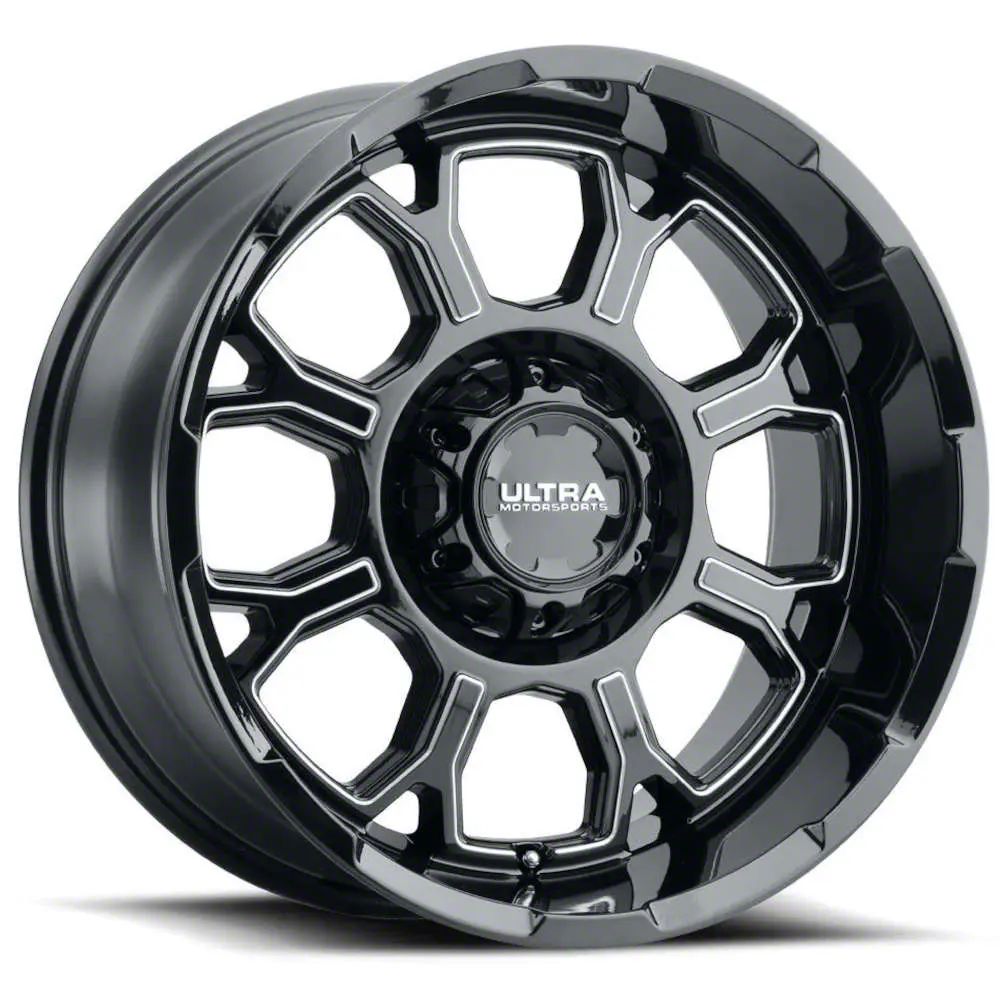 Ultra Wheels Jeep Wrangler Commander Gloss Black Milled Wheel; 20x10 ...
