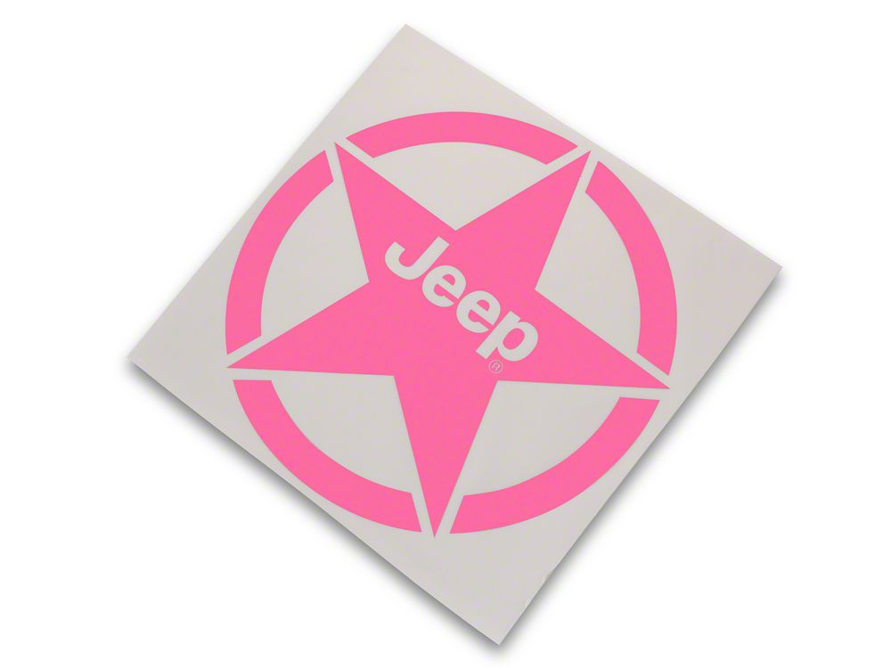 Jeep Licensed by RedRock Jeep Star Accent Decal; Pink (87-18 Jeep ...