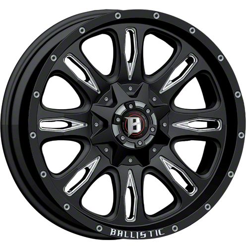 Ballistic Jeep Cherokee Scythe Gloss Black Milled Wheel; 17x9 953790060 ...