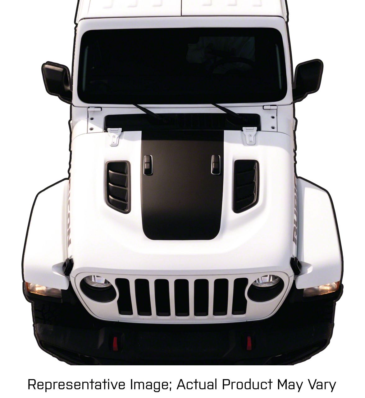 Jeep Gladiator Hood Graphic; Black with Red Outline (20-24 Jeep ...