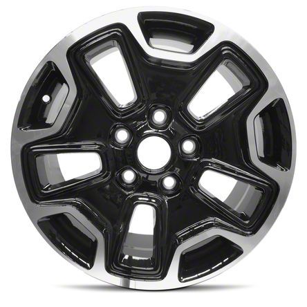 Jeep Wrangler 10-Slot Replica Black with Silver Accents Wheel; 17x7.5 ...