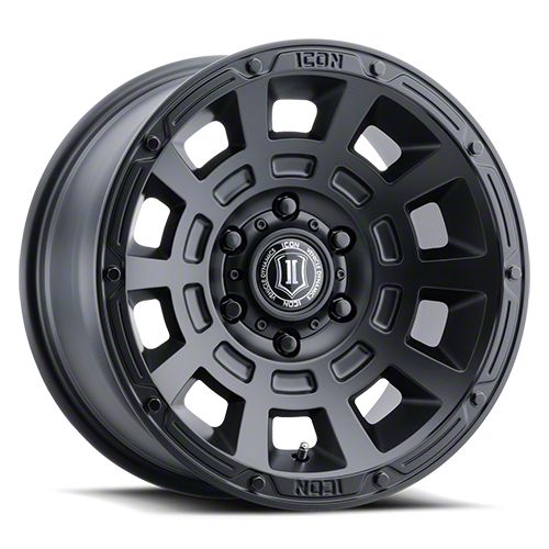 ICON Alloys Jeep Wrangler Thrust Satin Black Wheel; 17x8.5 2817857345SB ...
