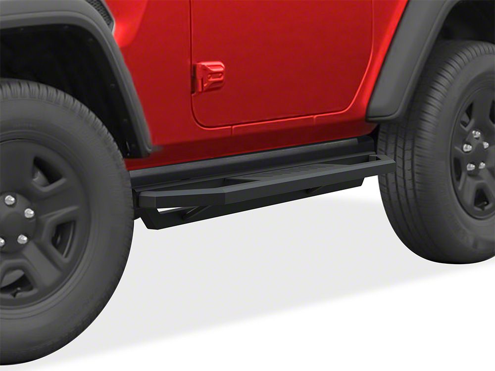 Jeep Wrangler Side Armor; Matte Black (18-23 Jeep Wrangler JL 2-Door ...