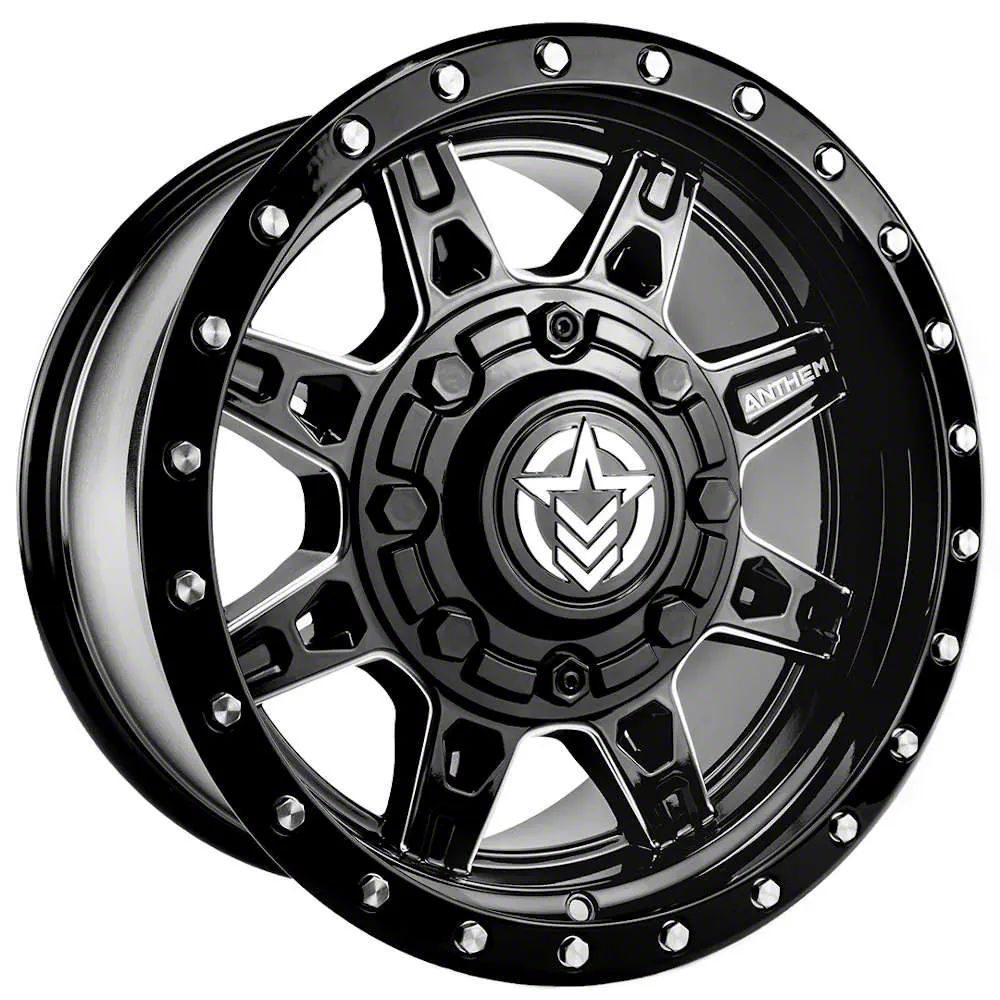 Anthem Off-Road Jeep Gladiator Rogue Gloss Black Milled Wheel; 17x9 ...