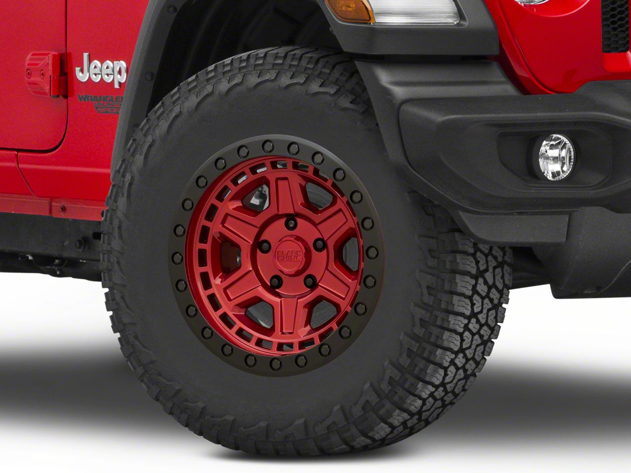 Black Rhino Jeep Wrangler Reno Candy Red Wheel; 17x9 1790REN005127R71 ...