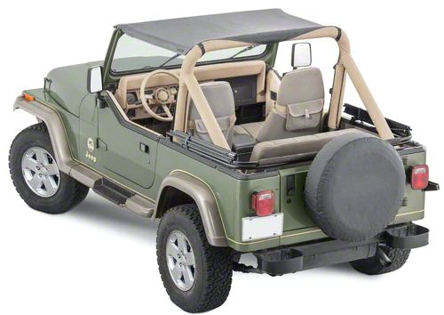 Steinjager Jeep Wrangler Bimini Top; Black Denim J0058129 (87-95 Jeep ...