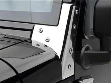 Smittybilt Jeep Wrangler Windshield Brackets - Stainless Steel 7481 (07 ...