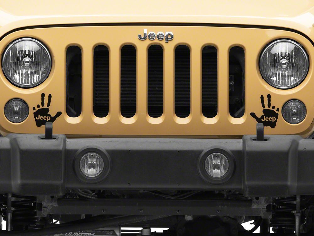 Jeep Licensed by RedRock Jeep Peace Decal; Gloss Black (87-18 Jeep ...