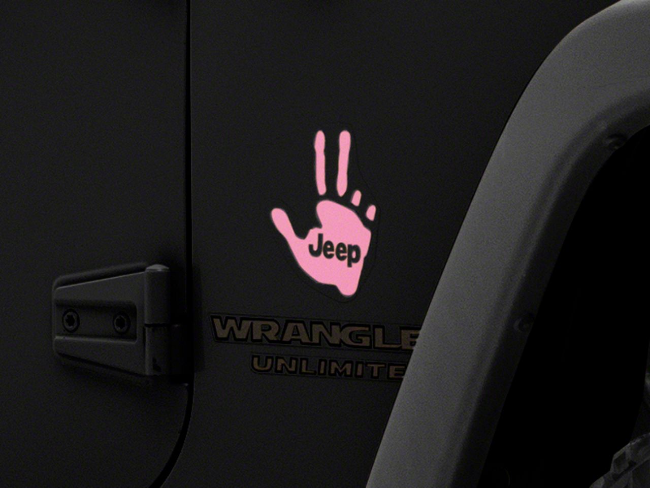 Jeep Licensed by RedRock Jeep Wrangler Jeep Peace Decal; Pink J174007 ...