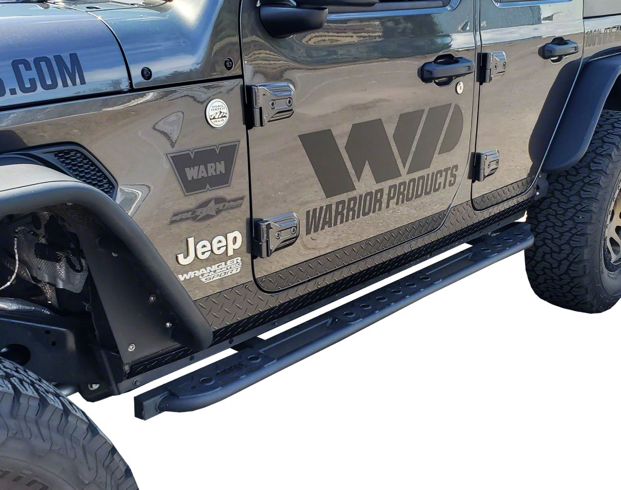 Jeep Wrangler Side Plates; Black Aluminum Diamond Plate (18-24 Jeep ...