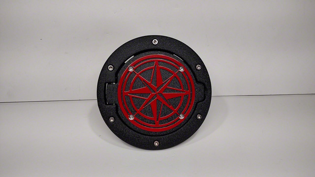 Drop Zone Off Road Jeep Wrangler Compass Fuel Door; Red CO-RED-TJ-FD ...