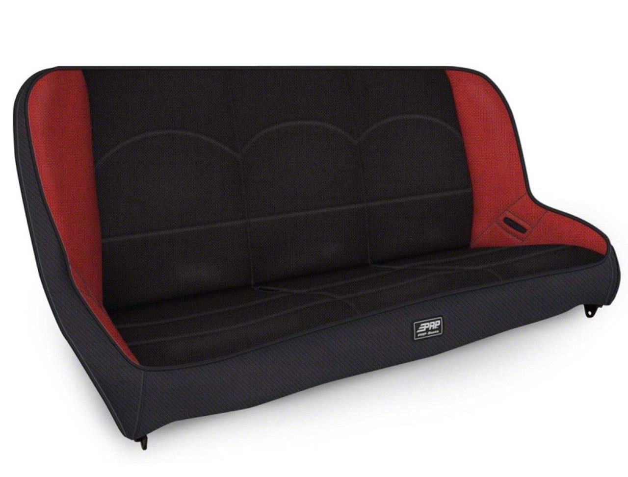 PRP Jeep Wrangler Low Back Rear Bench Seat; Black and Red A3610-47-72 ...