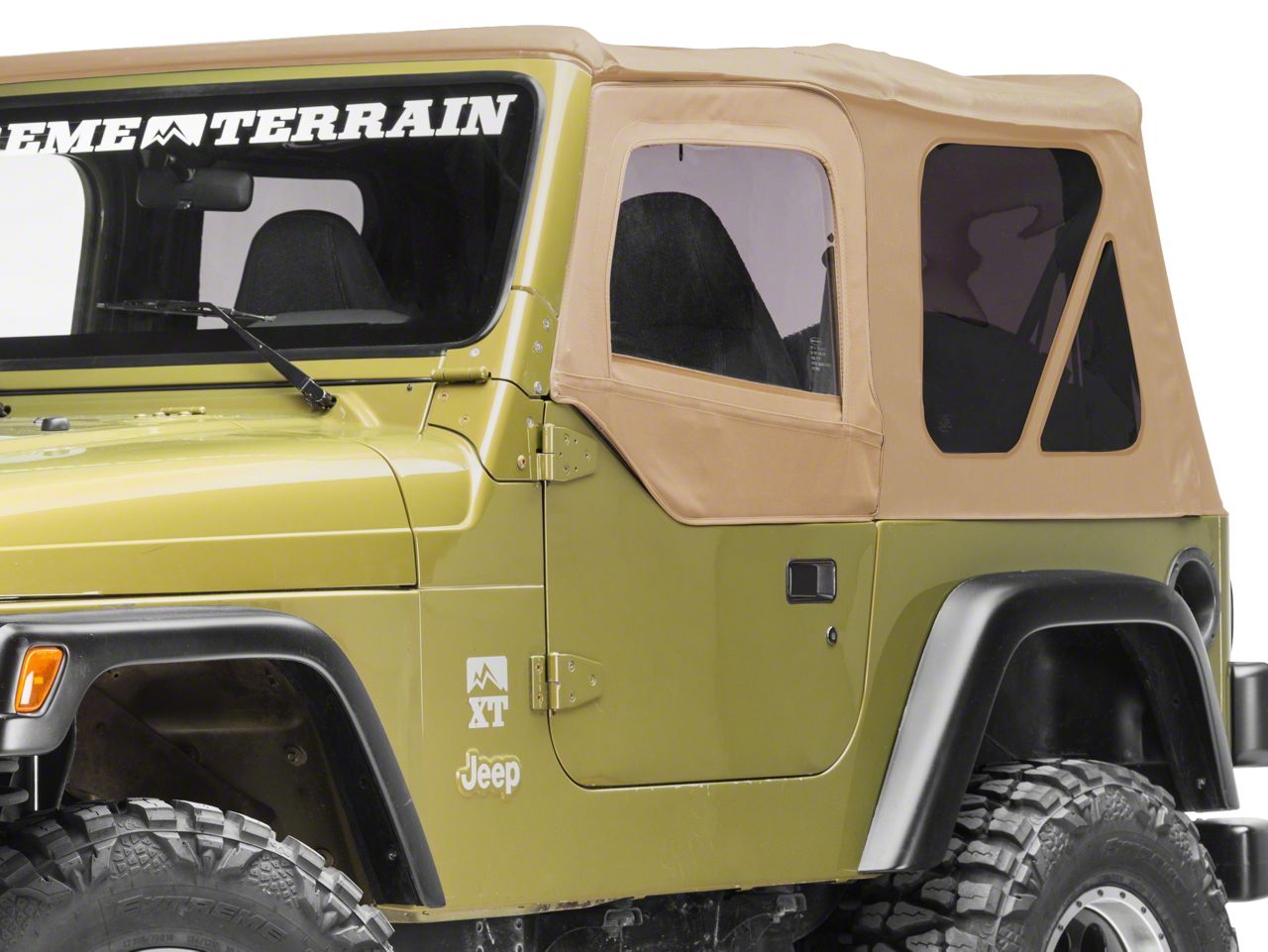Smittybilt Jeep Wrangler Soft Top Door Skin w/ Frame & Clear Windows ...