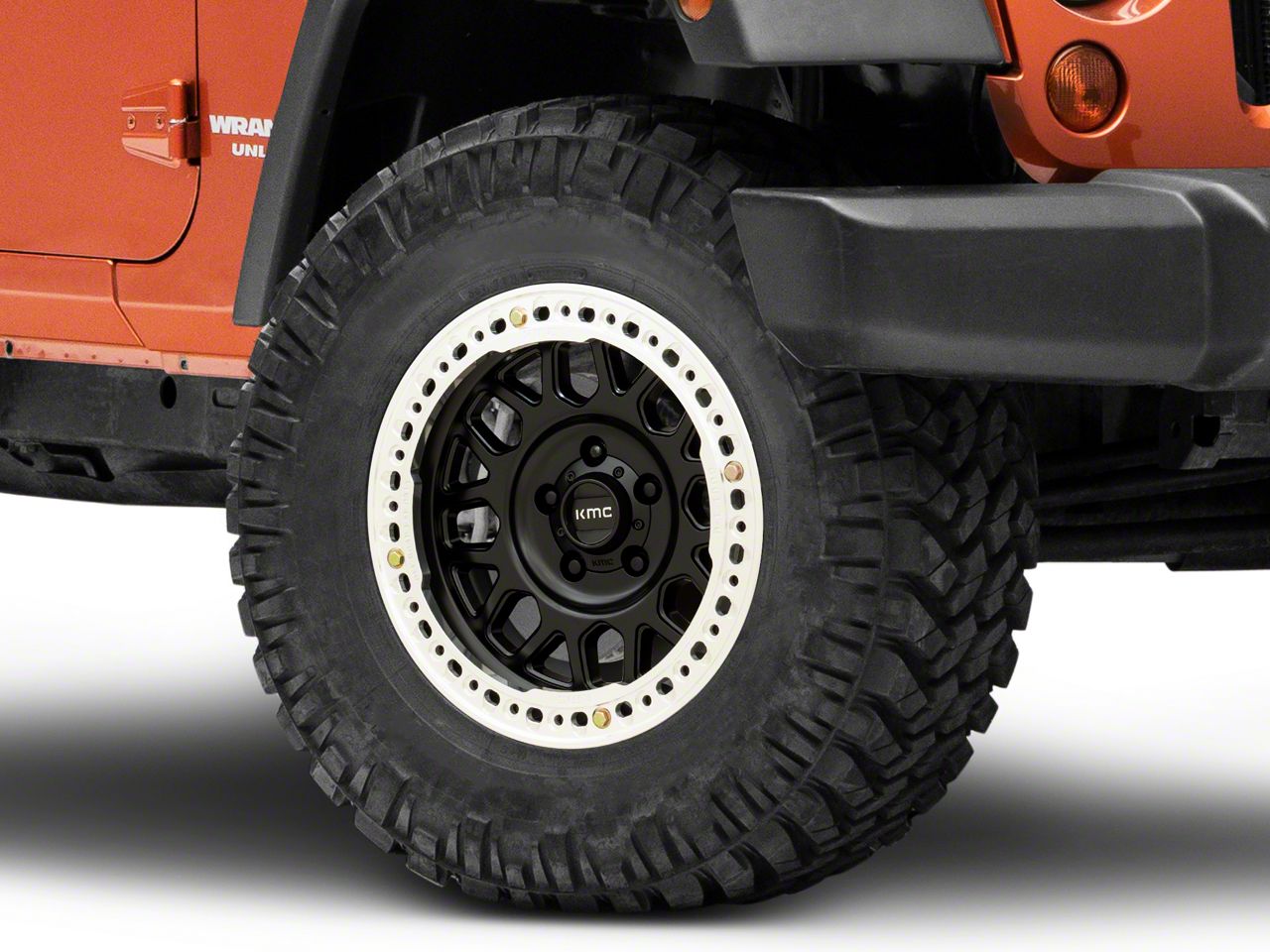 KMC Jeep Wrangler Grenade Crawl Beadlock Satin Black Wheel; 17x8.5 ...