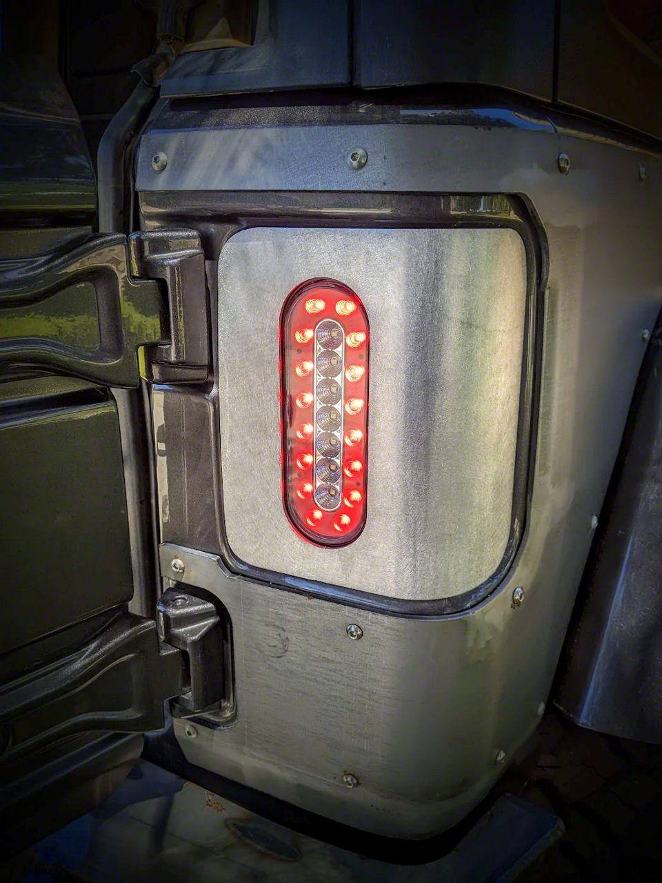 Next Venture Motorsports Jeep Wrangler Flush Mount Aluminum LED Tail Lights; DA Sanded Aluminum ...