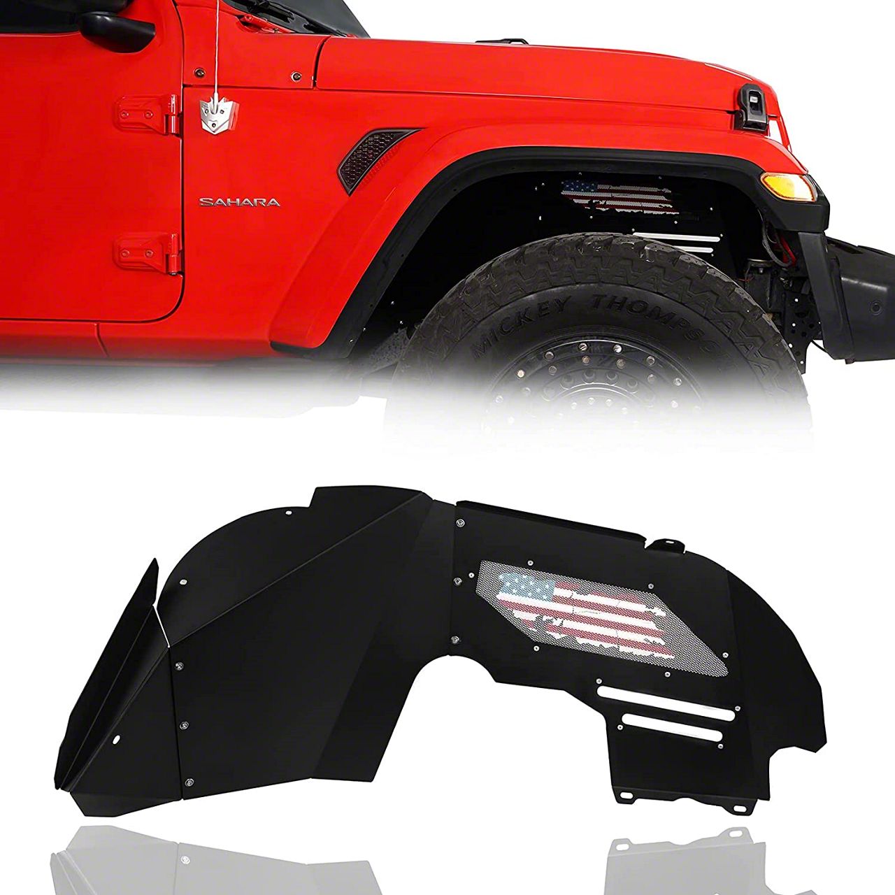 Jeep Gladiator Front Inner Fender Liners; US Flag (20-24 Jeep Gladiator ...