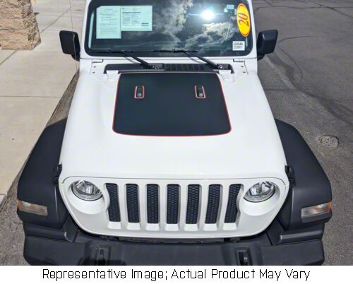Jeep Gladiator Hood Stripes; Matte Black with Matte Black Pinstripe (20 ...