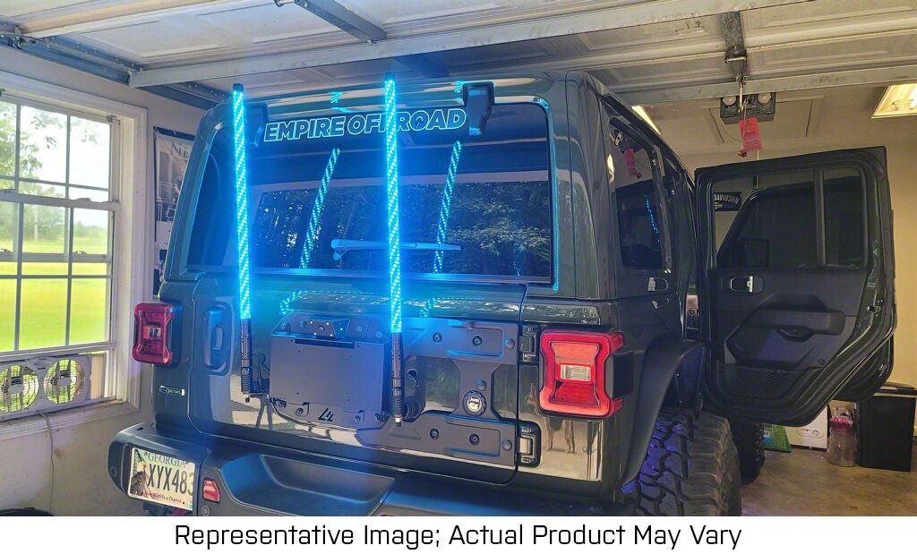 Empire Offroad LED Jeep Wrangler Empire Whip Single Mini Whip; 4-Foot ...