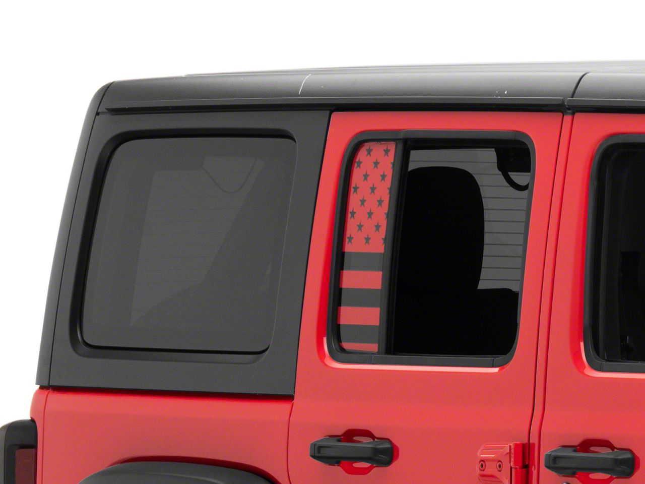 SEC10 Jeep Wrangler Small Rear Window Decal; Red J180948 (18-24 Jeep ...