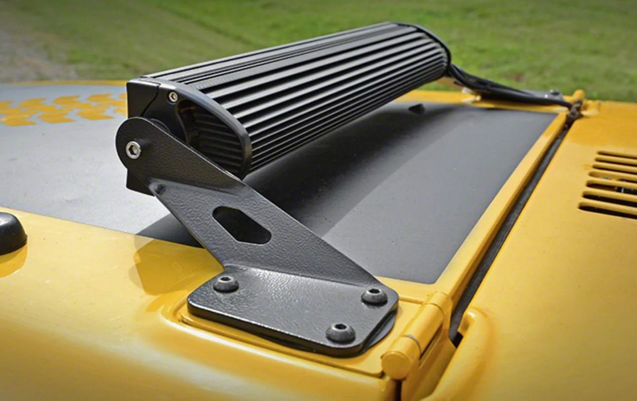 FCKLightBars Jeep Wrangler 20-Inch Dual Row Hood Light Bar Mount FCK ...