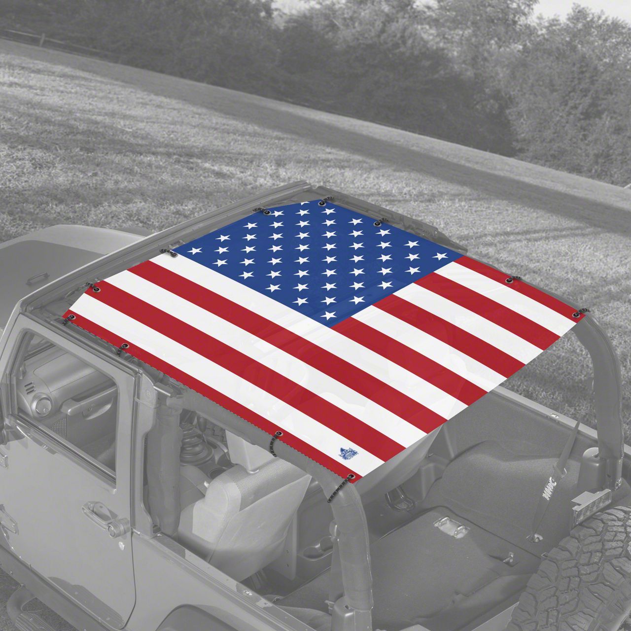 4x4 Attitude Jeep Wrangler Sunshade; USA Flag S111JK2-FU (07-18 Jeep ...