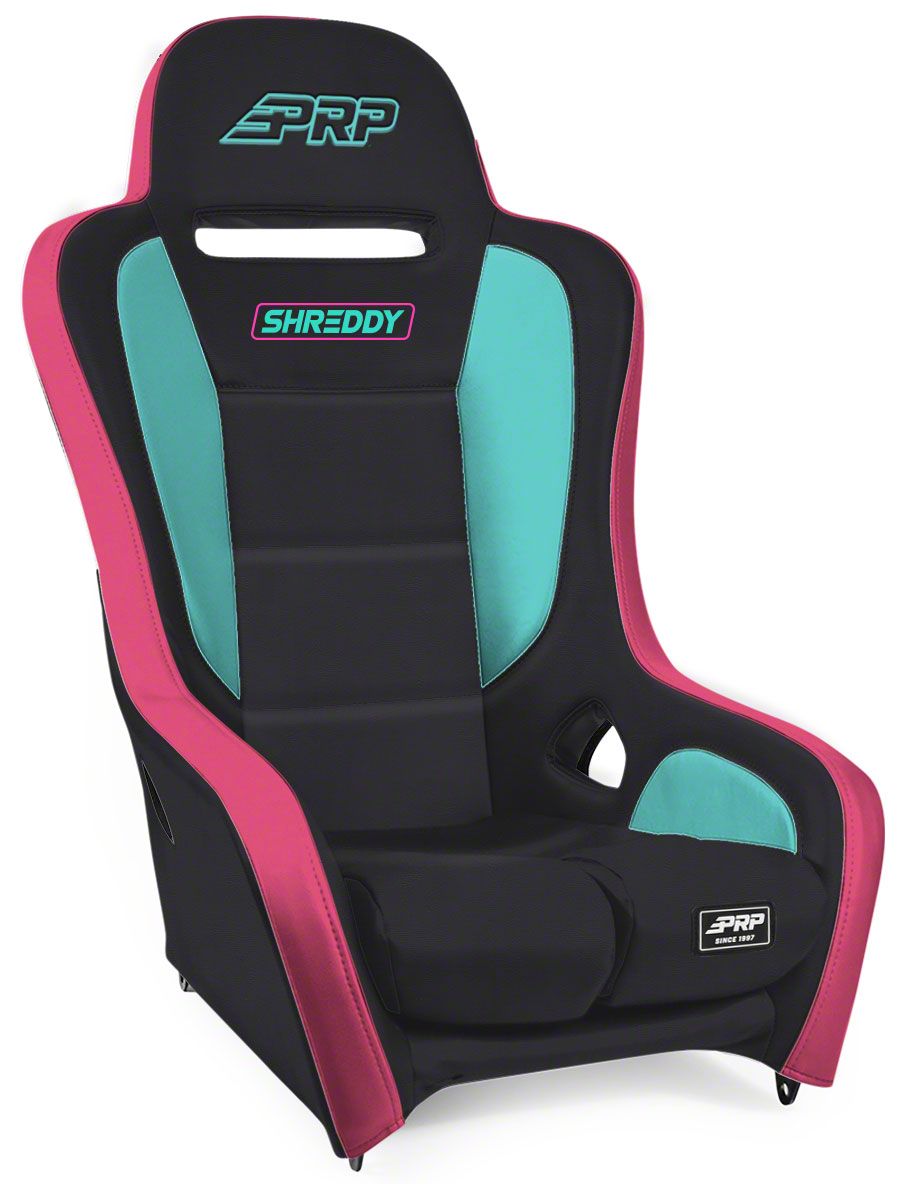 PRP Jeep Gladiator Shreddy Podium Suspension Seat; Black, Pink/Teal ...