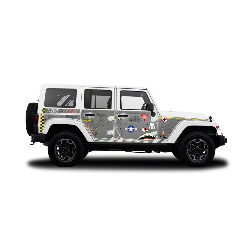 4x4 Attitude Jeep Wrangler Action Shield Body Armor; Grey Bomber ...