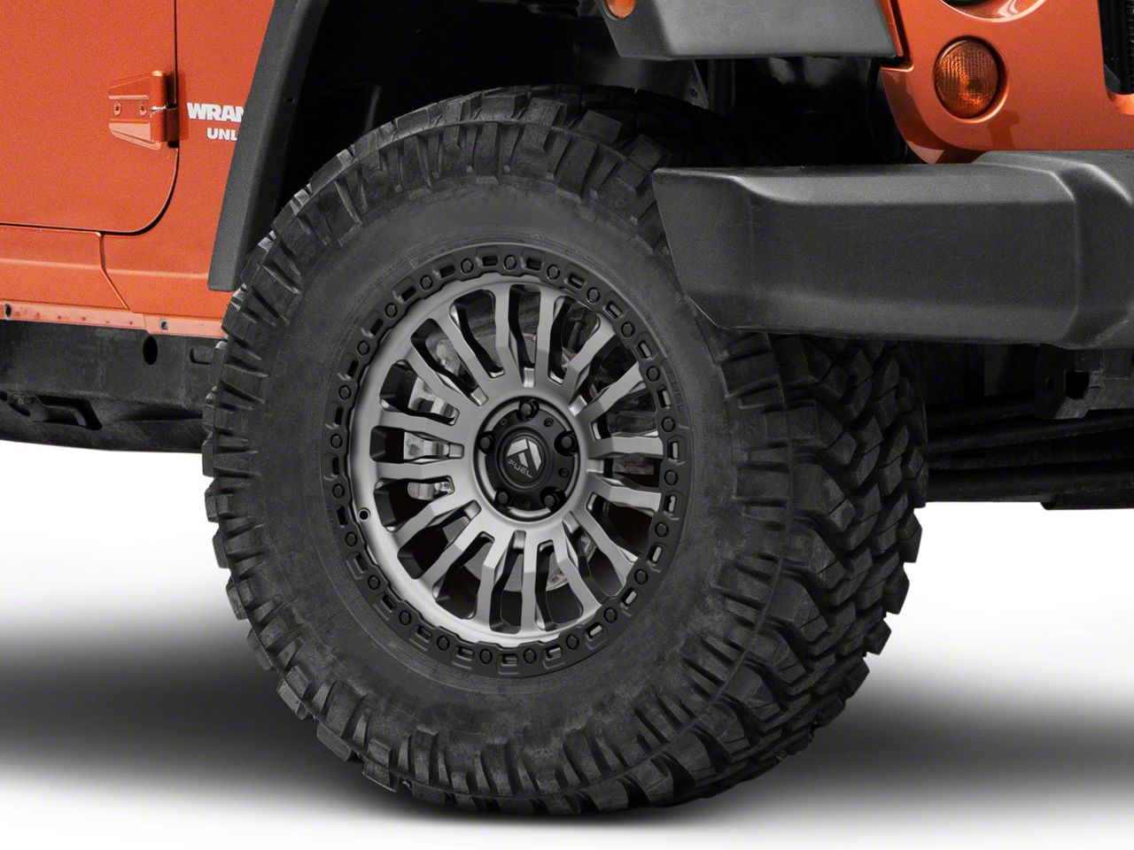 Fuel Wheels Jeep Wrangler Rincon Matte Gunmetal with Black Ring Wheel ...