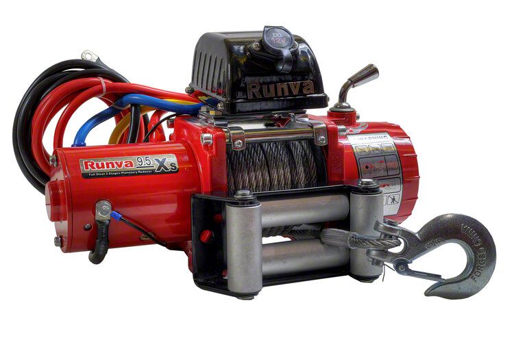 DK2 Jeep Cherokee 9,500 lb. Runva Series Winch with Steel Cable 9.5XS ...