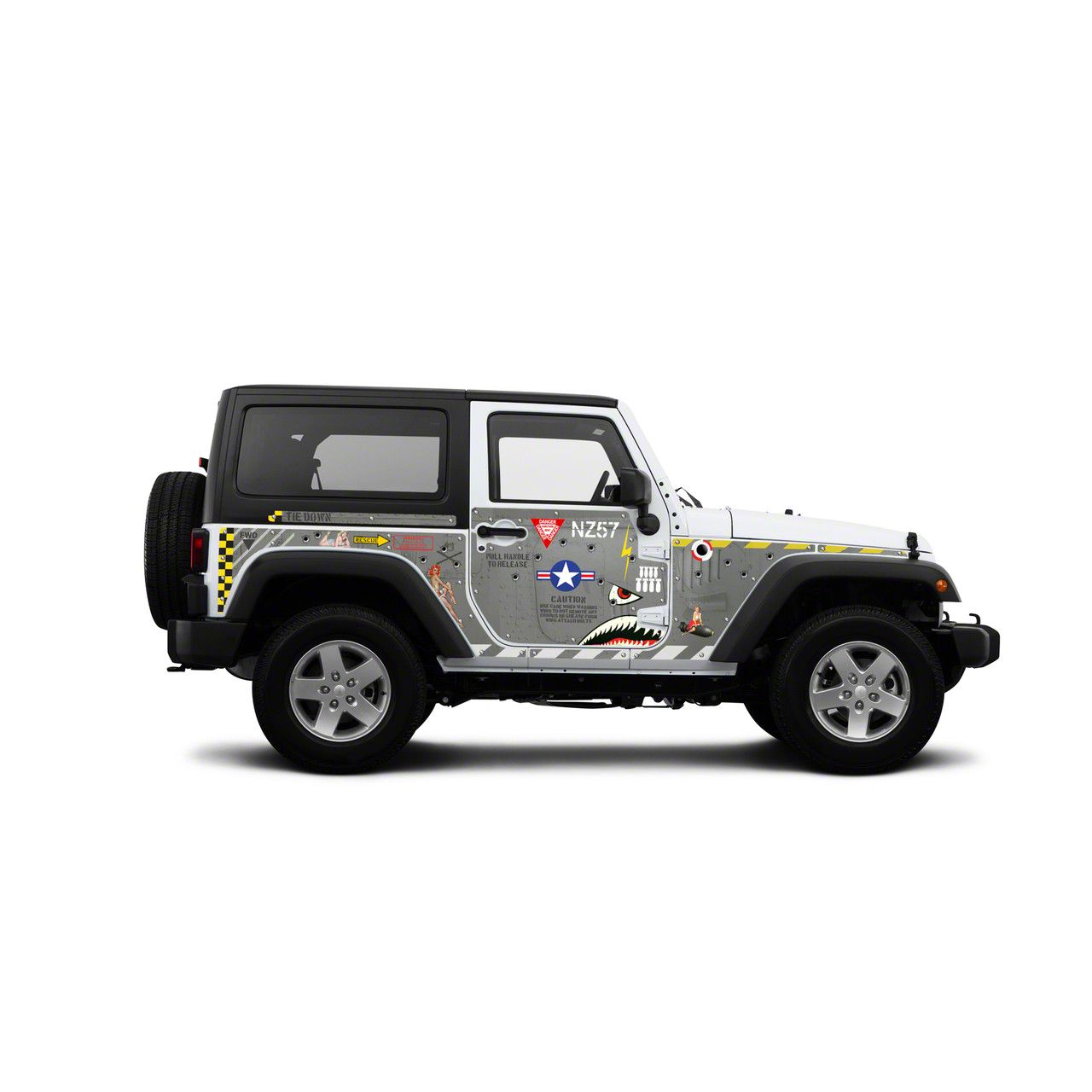 4x4 Attitude Jeep Wrangler Action Shield Body Armor; Grey Bomber ...