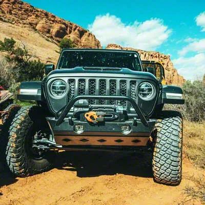 Fly Offroad Jeep Wrangler Winch Front Bumper; Raw Steel 0124-12101 (07 ...