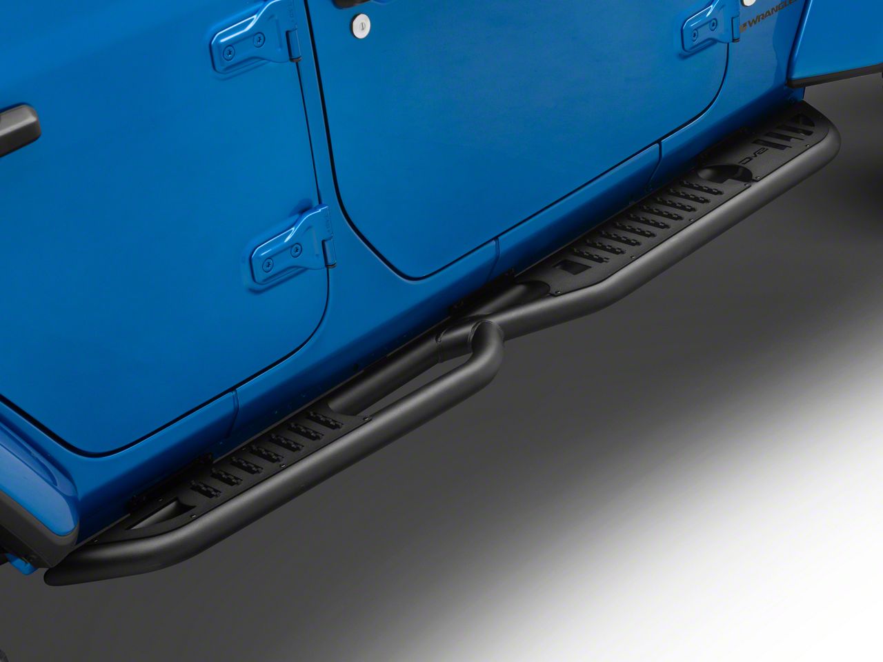 DV8 Offroad Jeep Wrangler OE Plus Series Side Step Bars; Textured Black ...