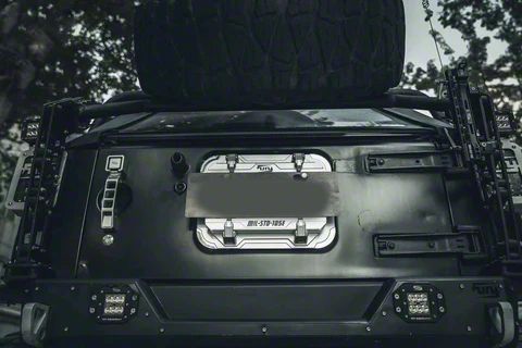 Jeep Wrangler Awaken Series Tailgate License Plate Mount; Silver (07-18 ...