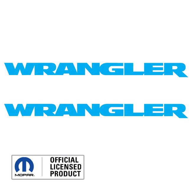 Jeep Wrangler WRANGLER Small Side Logo; Light Blue (07-24 Jeep Wrangler ...