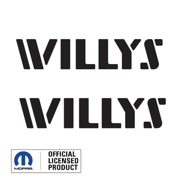 Jeep Gladiator WILLYS Logo; Matte Black (20-24 Jeep Gladiator JT ...