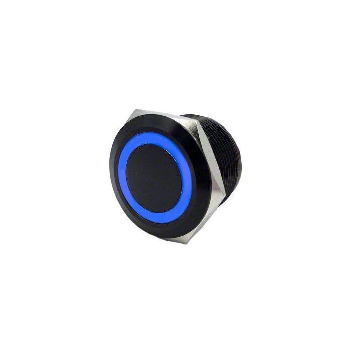 Quake LED Tundra Momentary Flush Mount Switch; Black/Blue QRS727 ...