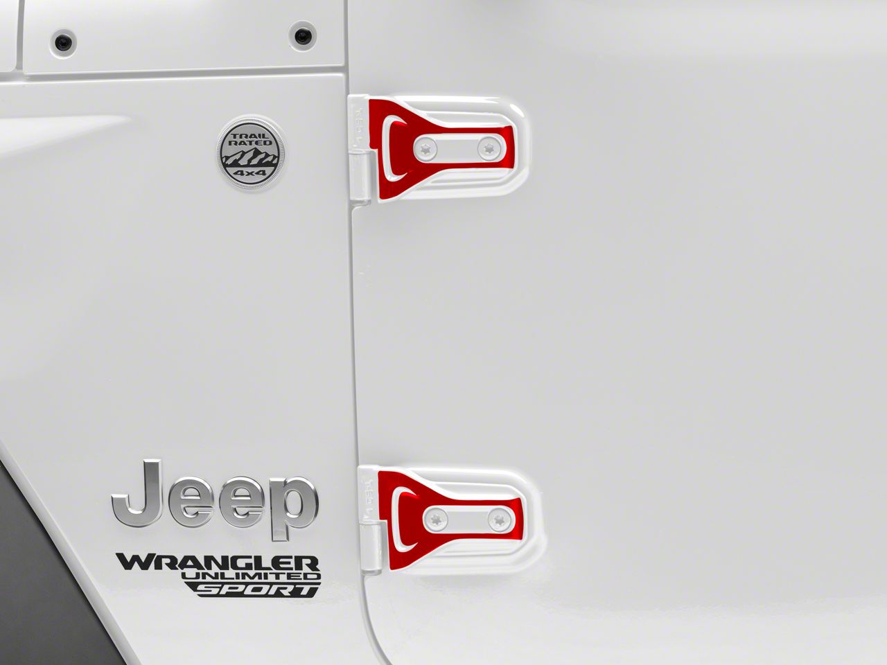 SEC10 Jeep Wrangler Hinge Accent Decal; Red J194096 (18-24 Jeep ...